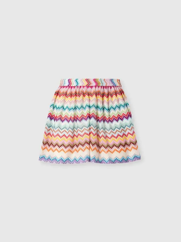 Missoni Viscose Lamé Shorts With Pixelated Zigzag Motif - Multicoloured