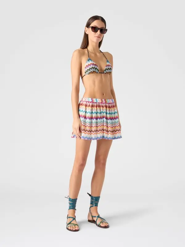 Missoni Viscose Lamé Shorts With Pixelated Zigzag Motif - Multicoloured