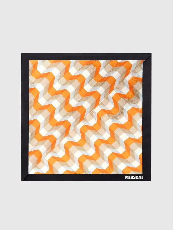 Missoni Silk Scarf With Printed Logo