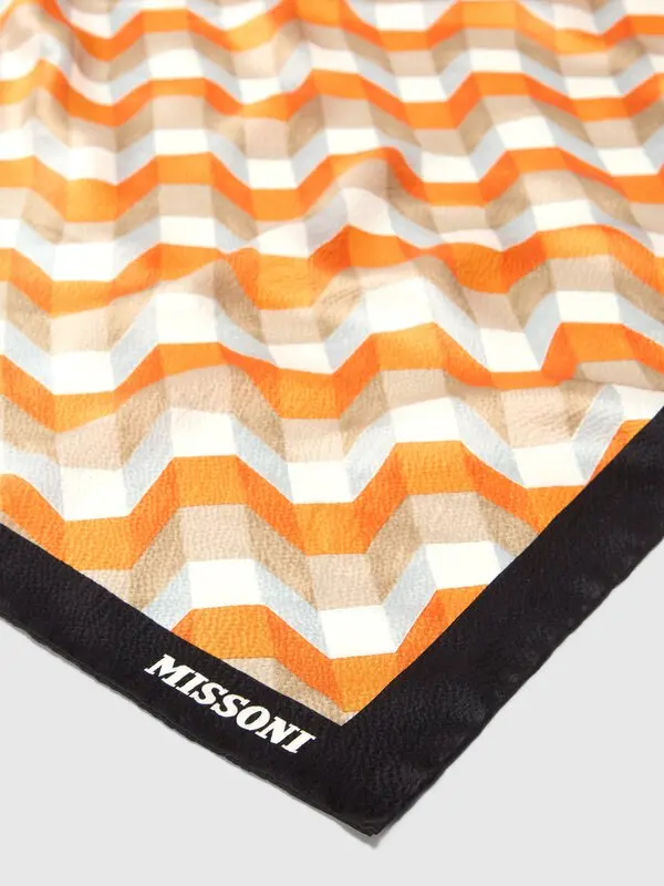 Missoni Silk Scarf With Printed Logo