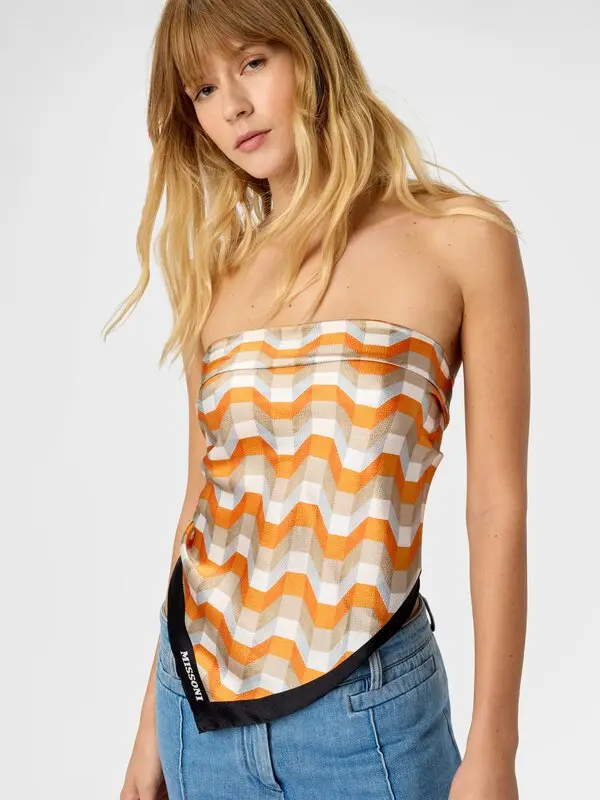 Missoni Silk Scarf With Printed Logo