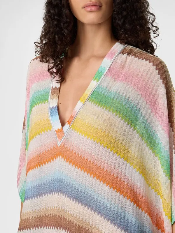 Missoni Long Caftan Cover-up With Dégradé Zigzag Motif