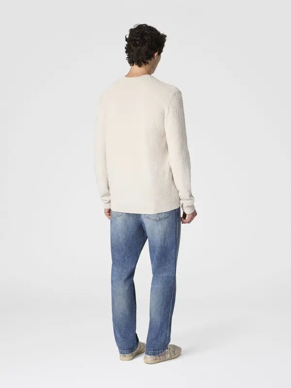 Missoni Crew-neck Wool And Cotton Pullover With Tone-on-tone Zigzag Pattern