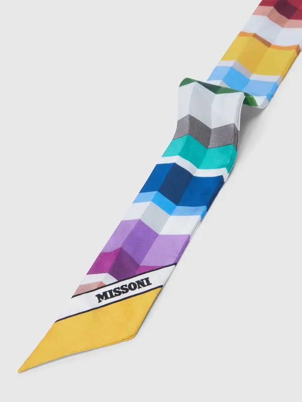 Missoni Pure Silk Multipurpose Headband With Print And Logo