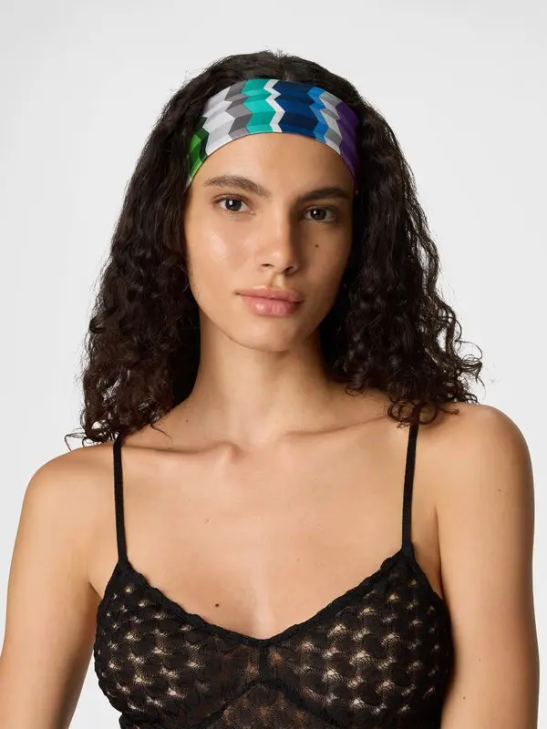 Missoni Pure Silk Multipurpose Headband With Print And Logo