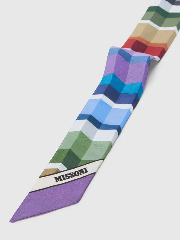 Missoni Pure Silk Multipurpose Headband With Print And Logo