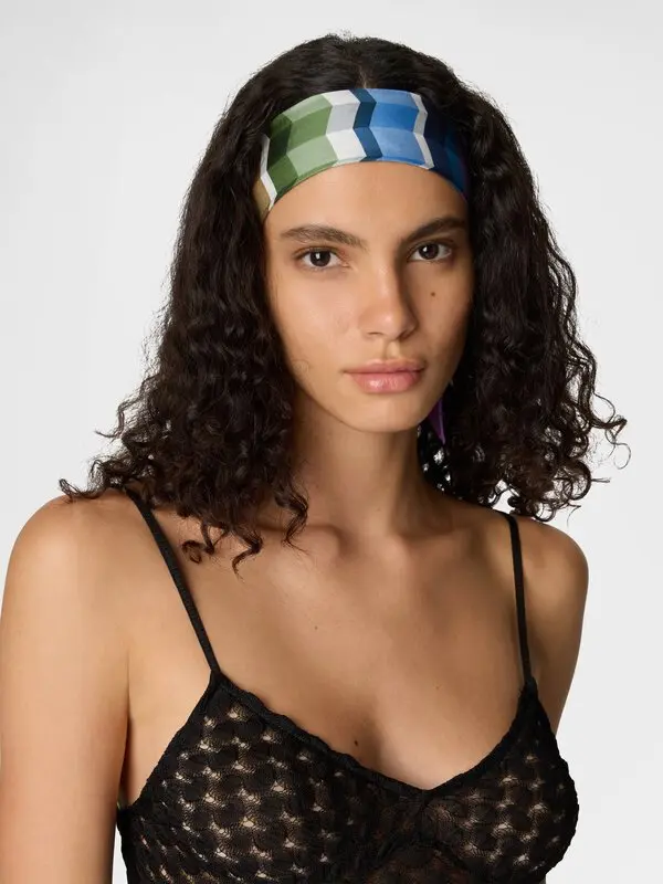 Missoni Pure Silk Multipurpose Headband With Print And Logo