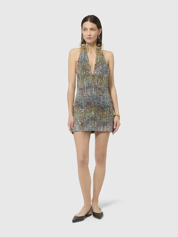 Missoni Mini Dress With Open Back And Sequin Appliqu