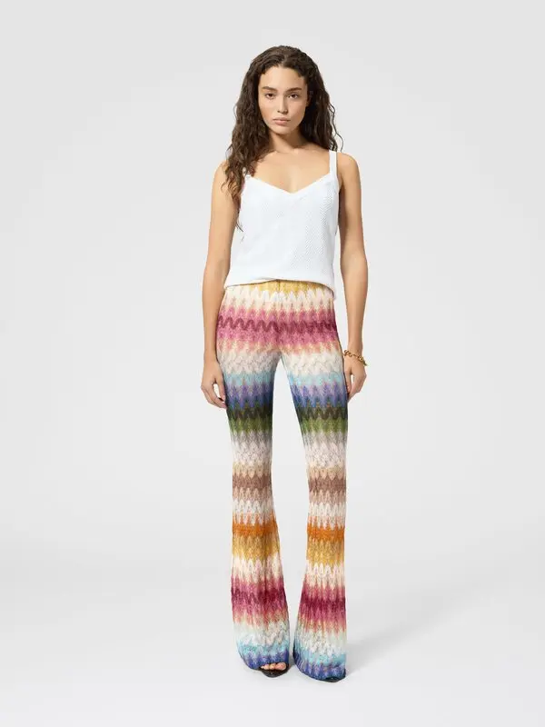 Missoni Flare Viscose Trousers With Dégradé Lace Motif