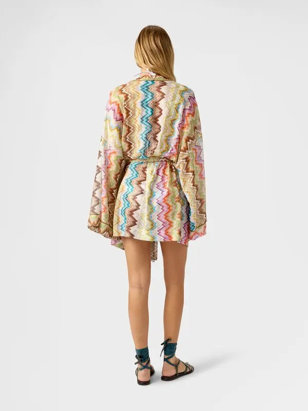 Missoni Cover-up With Adjustable Belt And Zig Zag Print