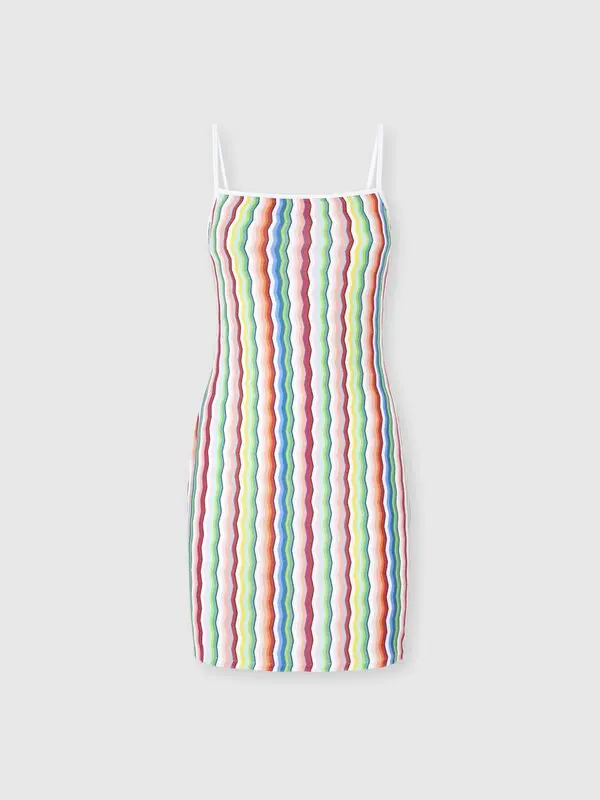 Missoni Mini Cover-up Dress In Terry Cloth With Zigzag Print - Multicoloured