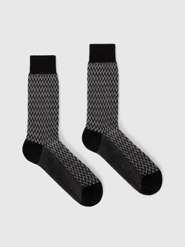 Missoni Mid-length Cotton-blend Socks With Zigzag Pattern