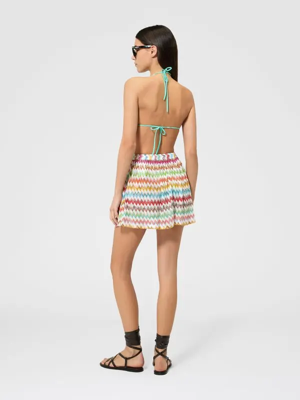 Missoni Viscose Lamé Shorts With Micro Zig Zag Motif - White,multicoloured
