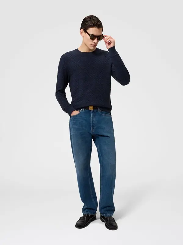 Missoni Crew-neck Wool And Cotton Pullover With Tone-on-tone Zigzag Pattern