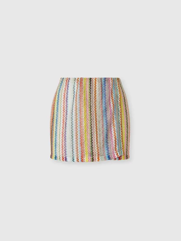 Missoni Mini Skirt In Printed Zigzag Tulle