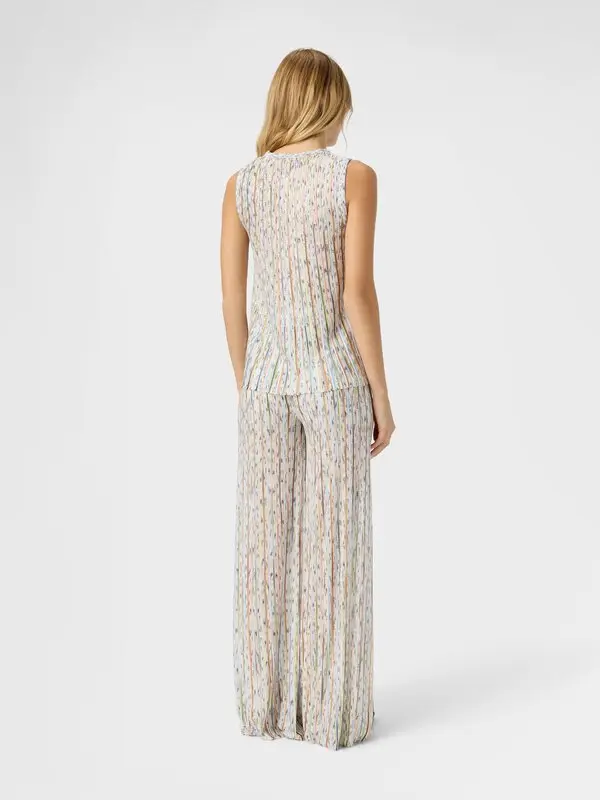 Missoni Ribbed Mixed Viscose Sleeveless Top With Sequins
