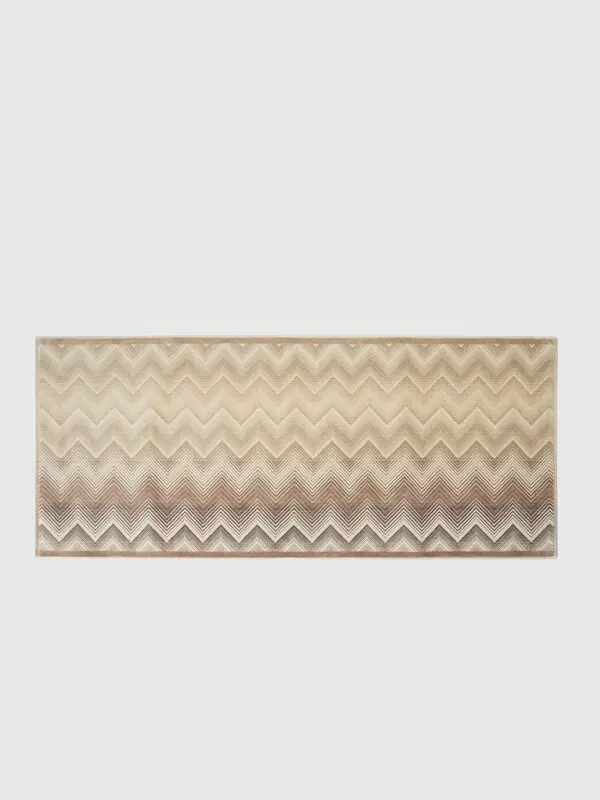 Missoni Marea Bath Mat 100% Cotton With Chevron Pattern 70x160 Cm 1000 Gr/m - Beige
