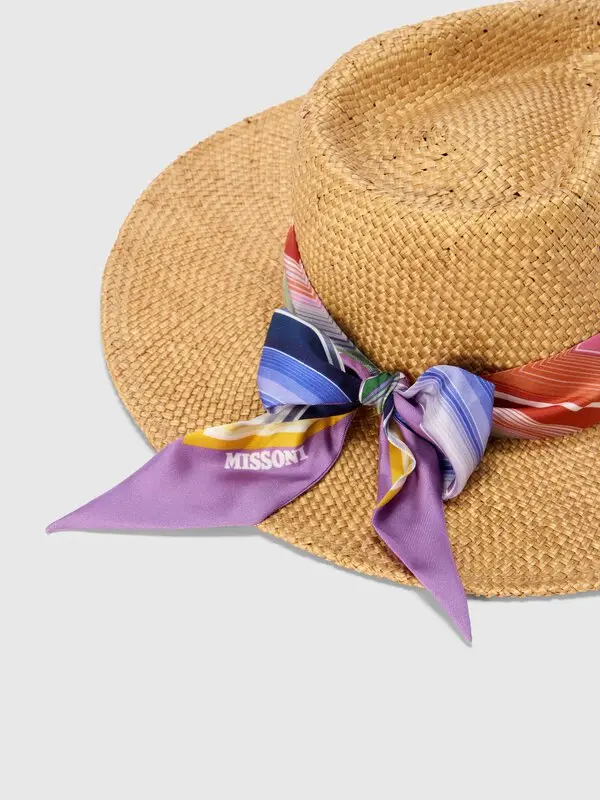 Missoni Straw Hat With Silk Ribbon