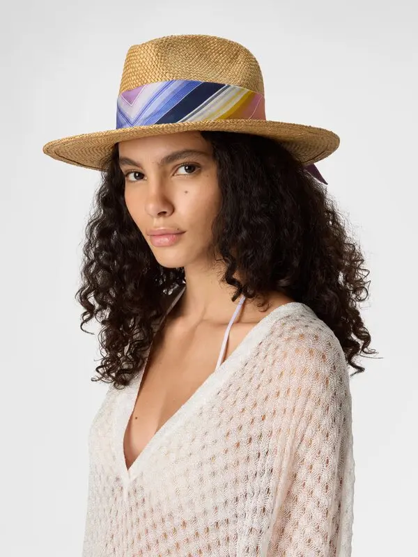 Missoni Straw Hat With Silk Ribbon