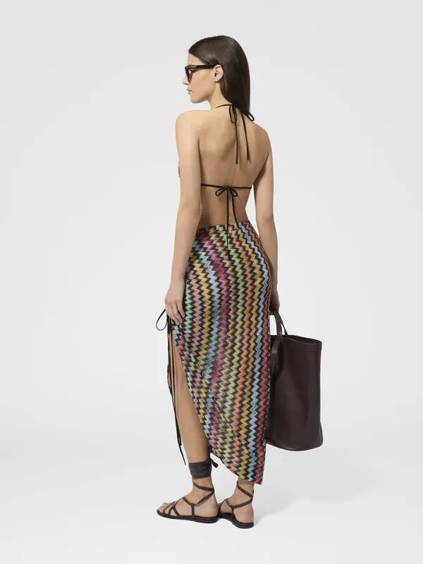 Missoni Ruched Lamé Viscose Long Skirt
