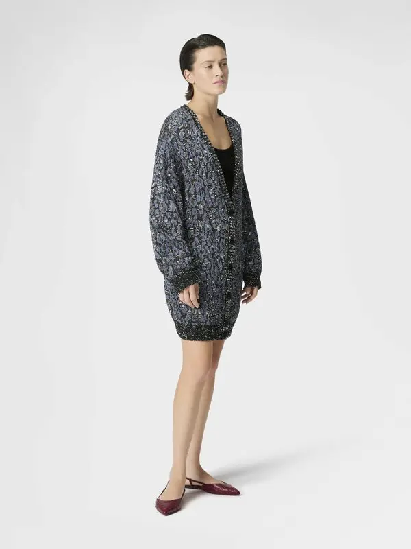 Missoni Oversized Cardigan In An Animal-print Jacquard Knit - Multicoloured