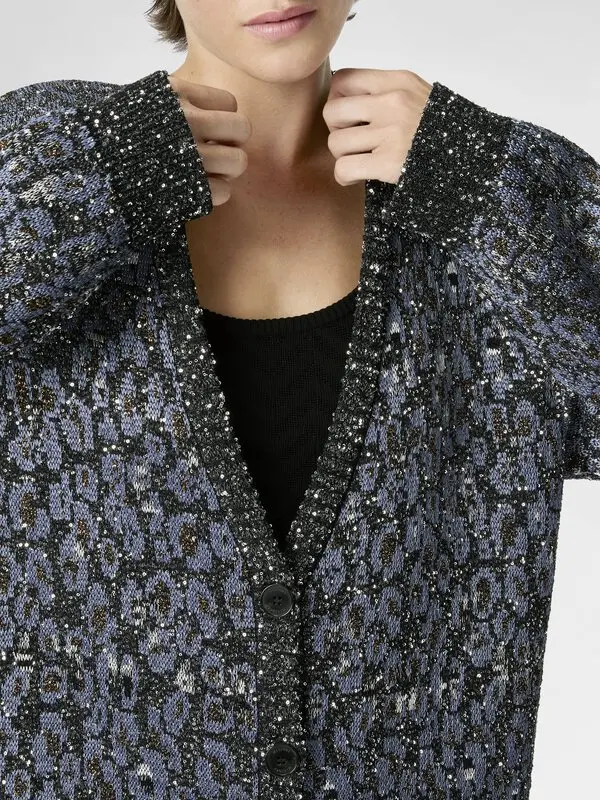 Missoni Oversized Cardigan In An Animal-print Jacquard Knit - Multicoloured