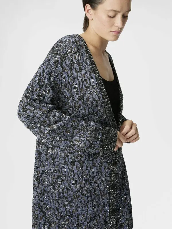 Missoni Oversized Cardigan In An Animal-print Jacquard Knit - Multicoloured