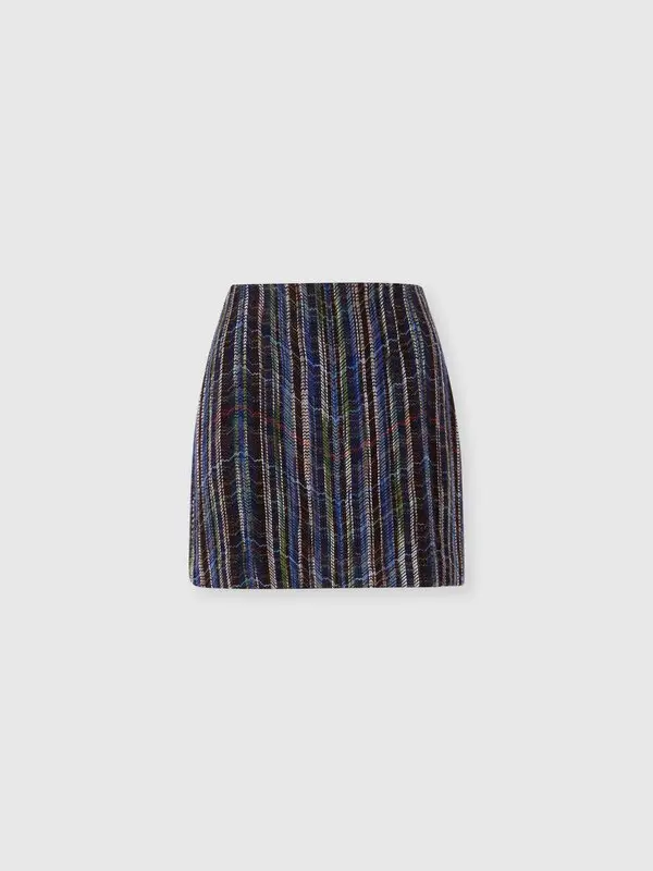 Missoni Wool And Viscose Mini Skirt With Woven Motif
