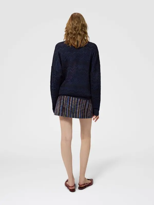 Missoni Wool And Viscose Mini Skirt With Woven Motif