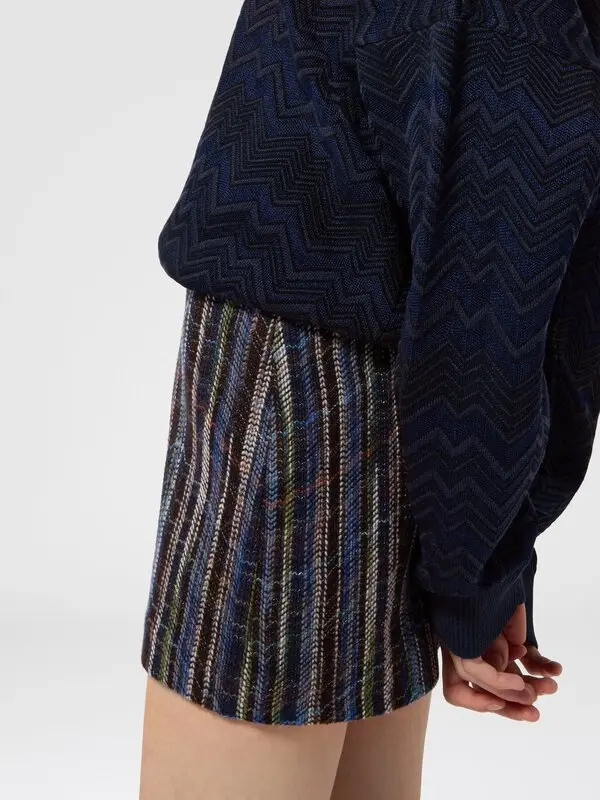 Missoni Wool And Viscose Mini Skirt With Woven Motif
