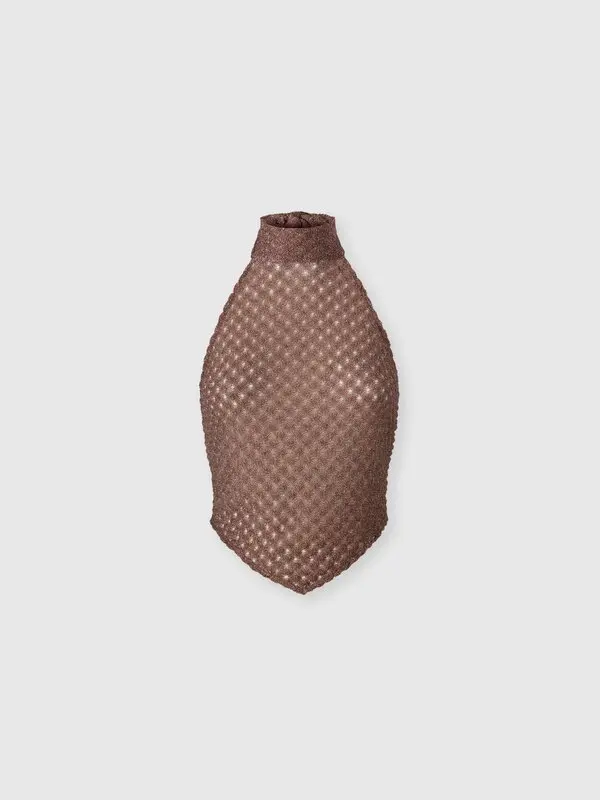Missoni Scarf Top In Lamé Viscose With Spiderweb Motif - Brown