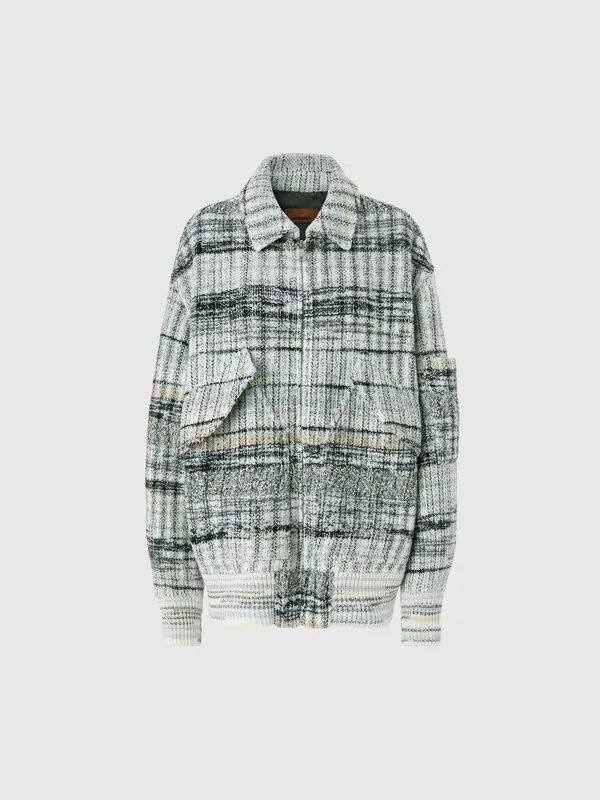 Missoni Oversized Wool-blend Check Bomber - Multicoloured