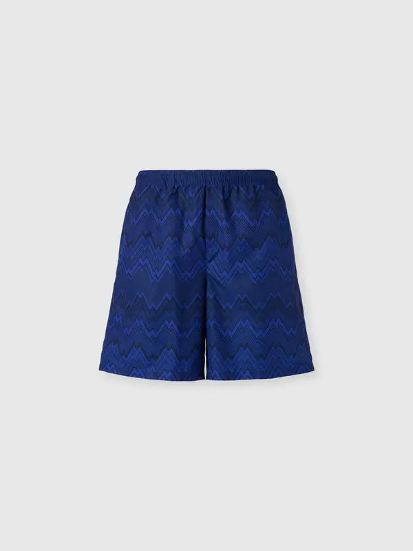 Missoni Long Swim Shorts With Zig Zag Print