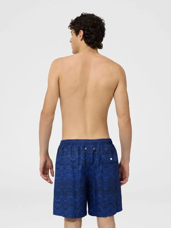 Missoni Long Swim Shorts With Zig Zag Print