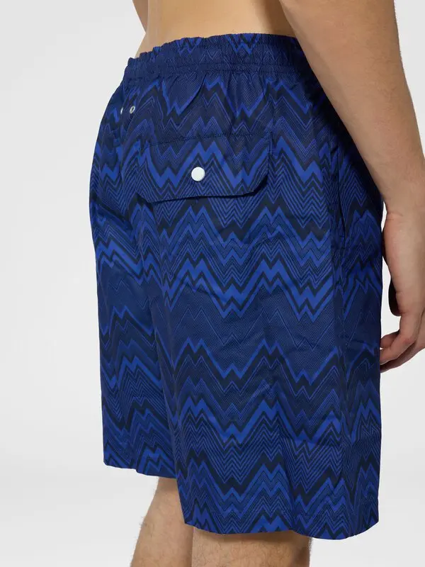 Missoni Long Swim Shorts With Zig Zag Print