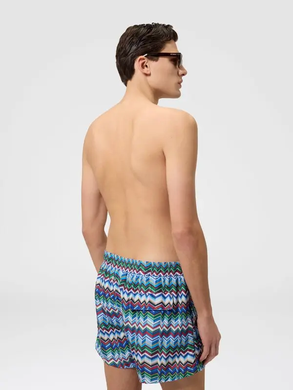 Missoni Mid-length Swim Shorts With Irregular Zigzag Print