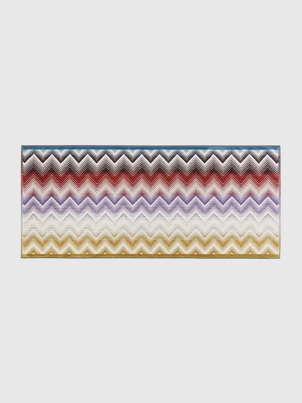 Missoni Marea Bath Mat 100% Cotton With Chevron Pattern 70x160 Cm 1000 Gr/m - Multicoloured