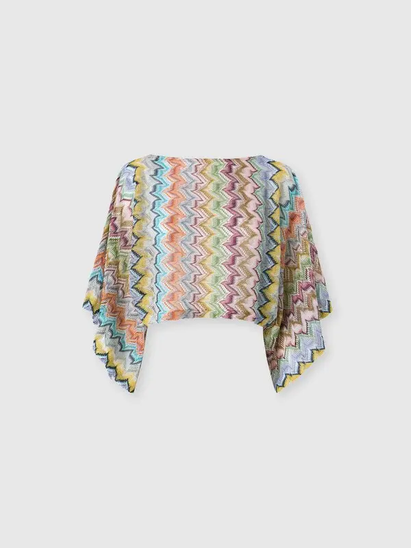 Missoni Viscose Lamé Cover-up Top With Batwing Sleeves - Multicoloured