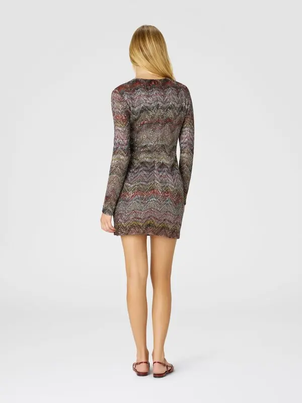 Missoni Mini Dress With V-neck And Zigzag Pattern