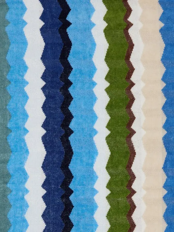 Missoni Eva Cotton Terry Bath Towel 100x150 Cm - Turquoise Multicoloured