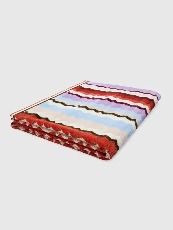 Missoni Eva Cotton Terry Bath Towel 100x150 Cm - Red Multicoloured