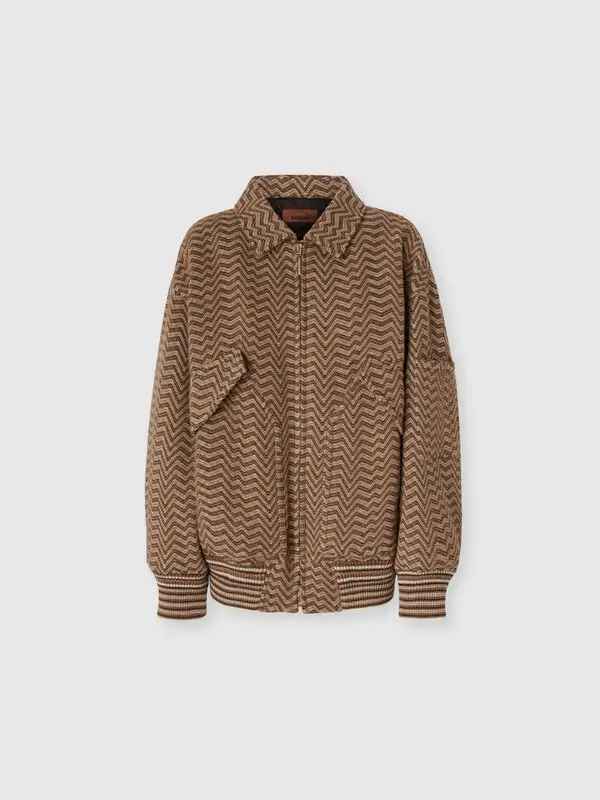 Missoni Bomber Jacket With Irregular Chevron Pattern