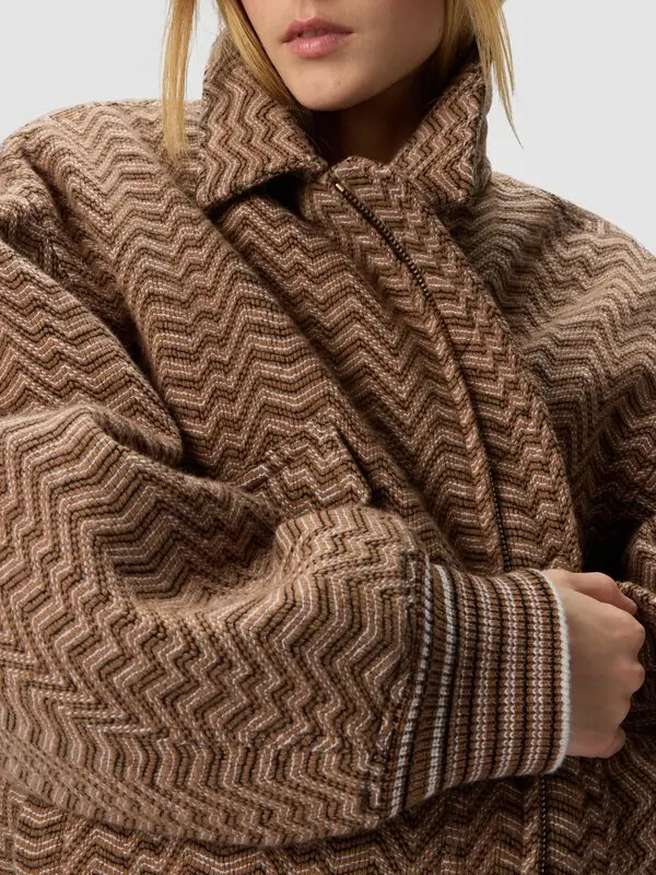 Missoni Bomber Jacket With Irregular Chevron Pattern