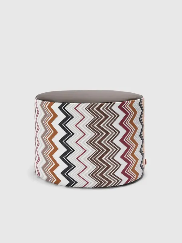 Missoni Pantelleria Cylindrical Pouf 40x30 Cm - Brown Multicoloured