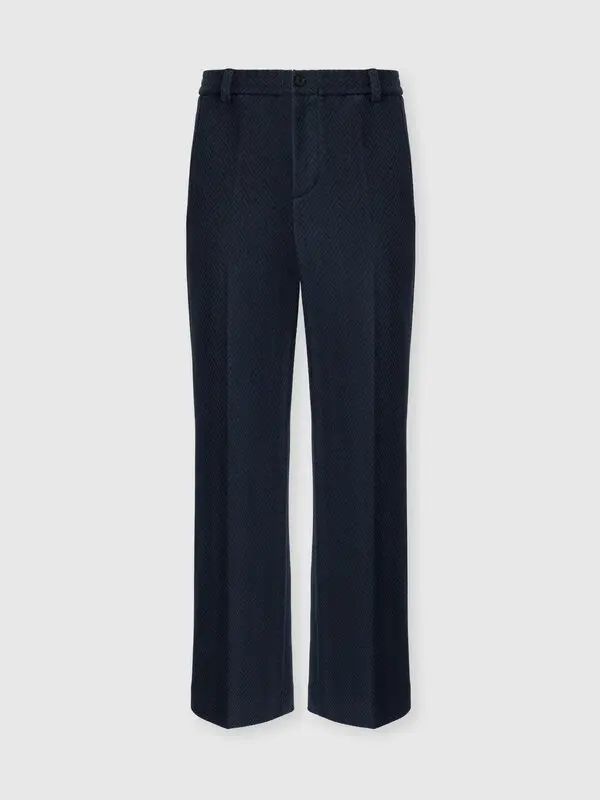 Missoni Tone-on-tone Chevron Cotton And Viscose Trousers - Blue