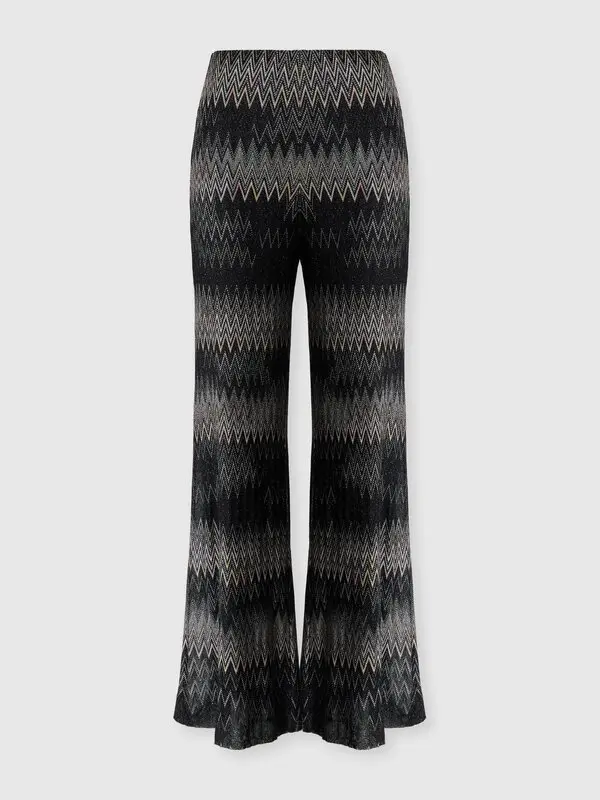 Missoni Viscose Lamé Chevron Palazzo Trousers