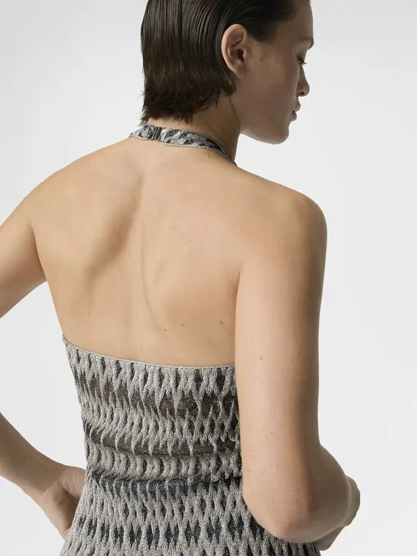 Missoni 3d Diamond Mixed Viscose Top With Halter Neck