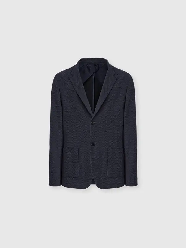 Missoni Single-breasted Blazer In Cotton And Viscose With Tone-on-tone Zigzag Pattern