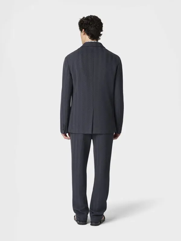 Missoni Single-breasted Blazer In Cotton And Viscose With Tone-on-tone Zigzag Pattern