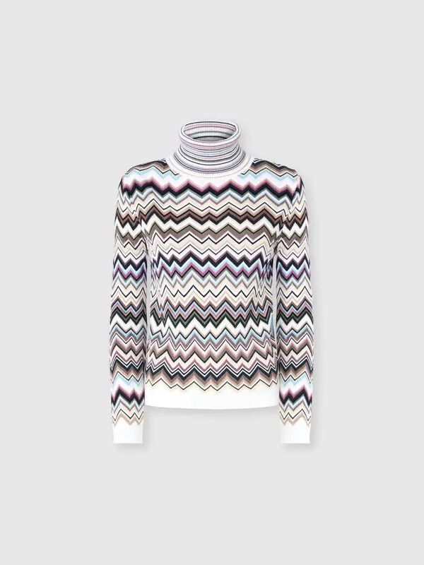 Missoni Zig Zag Wool And Viscose Turtleneck Sweater